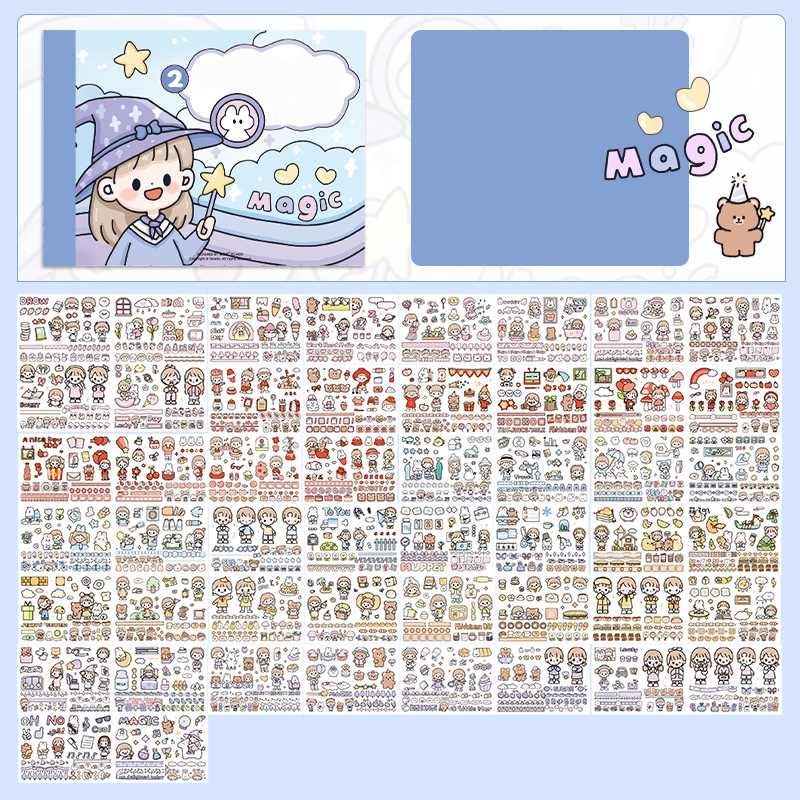50 Sheets Sticker Cute Handbook Stickers For Notebook Set Combination ...