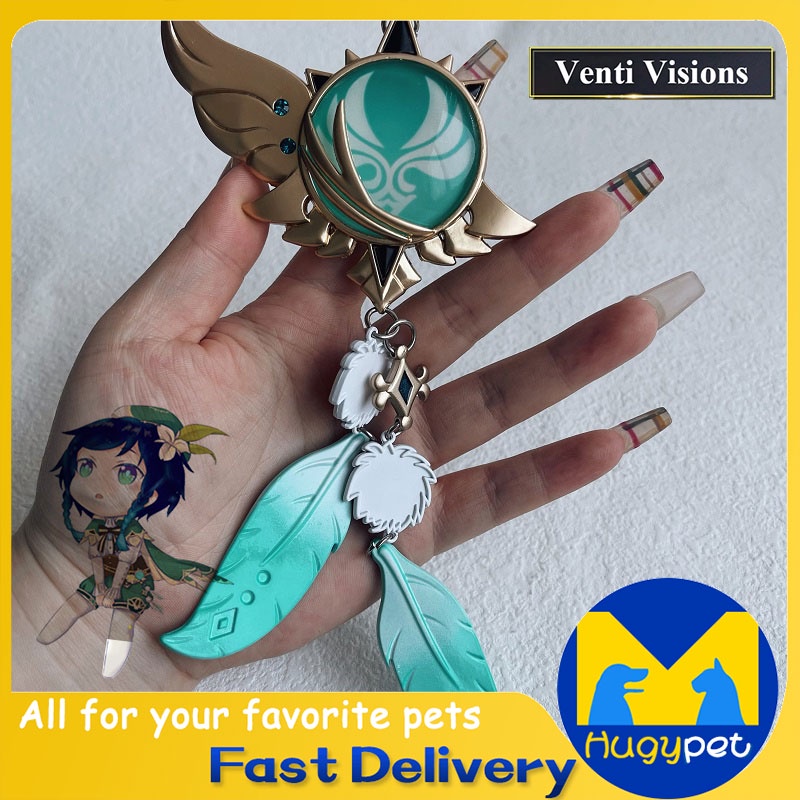 Genshin Impact Keychains Vision Lnazuma Venti Key Chain Luminous 7 ...