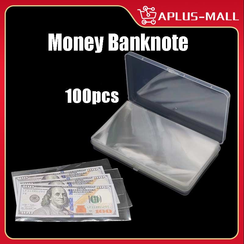 100Pcs Money Banknote Protection Paper Currency Money Bill Sleeves In ...