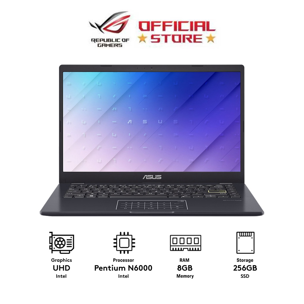 Asus E410KA-BV450W 14" HD Intel Pentium N6000 256GB+8GB SSD UHD ...
