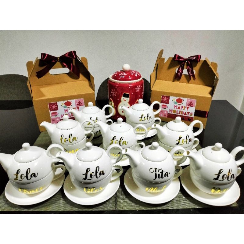 3pcs White Tea set White Porcelain Teapot with cup and saucer (3 pcs ...