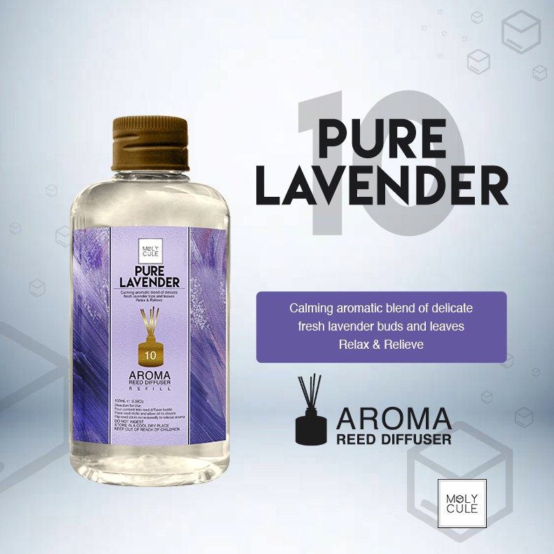 MOLYCULE Pure Lavender Reed Aroma Diffuser Oil Home Fragrance Room ...
