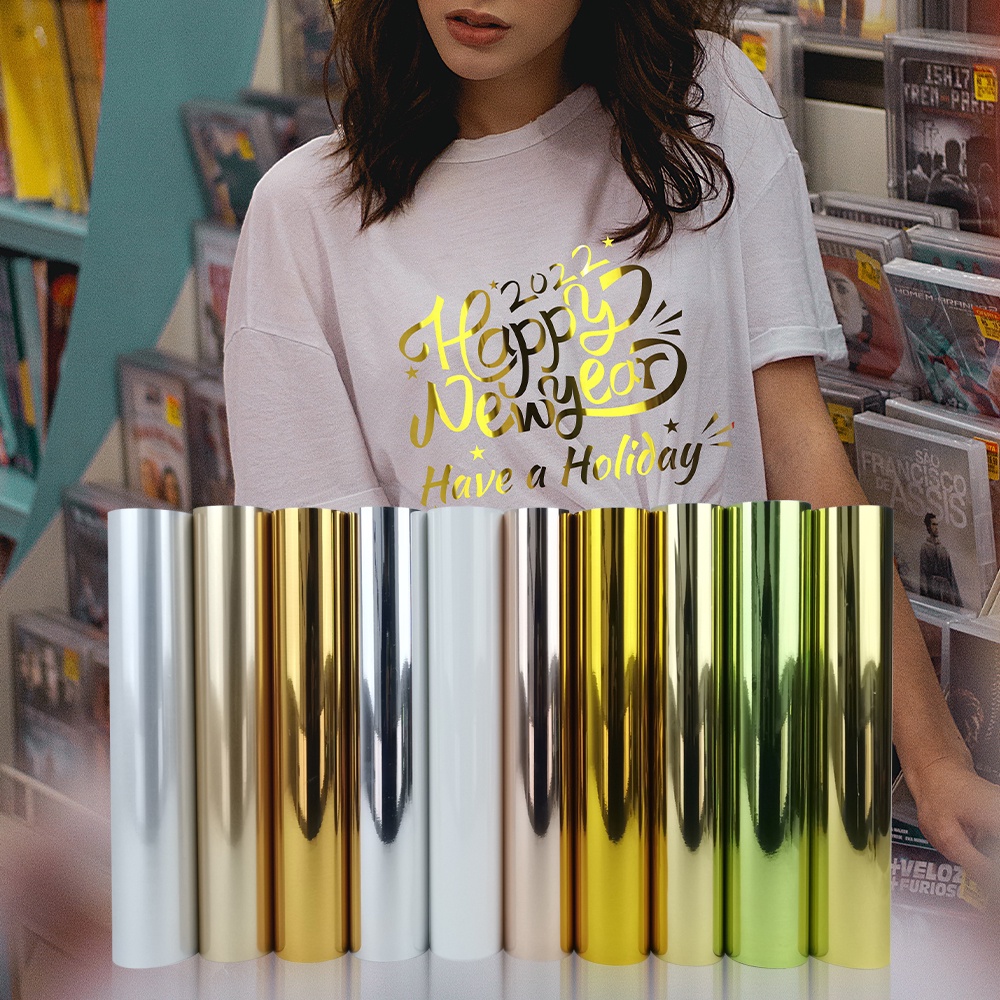 Metallic Heat Transfer Vinyl Bundle Gold Foil Iron on Film 10 Pack 12"X ...