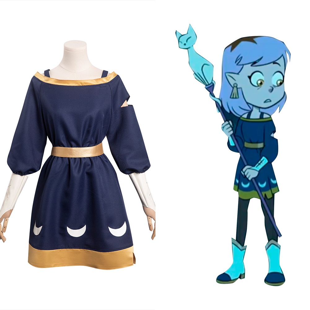TOH Amity Cosplay Costume Dress Outfits Blue Dress Halloween Carnival ...