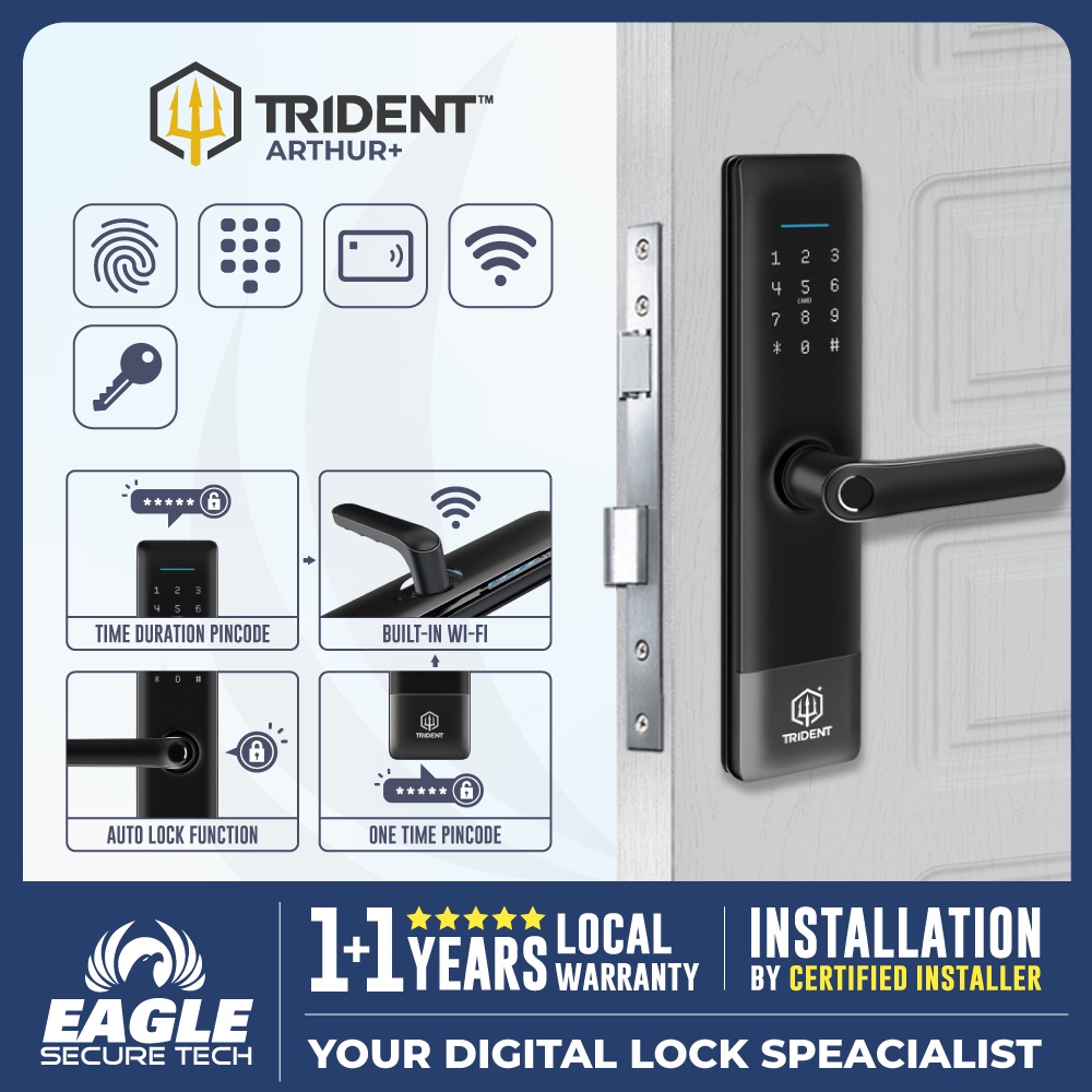 TRIDENT Smart Lock ARTHUR+ Smart Digital Door Lock | Shopee Philippines