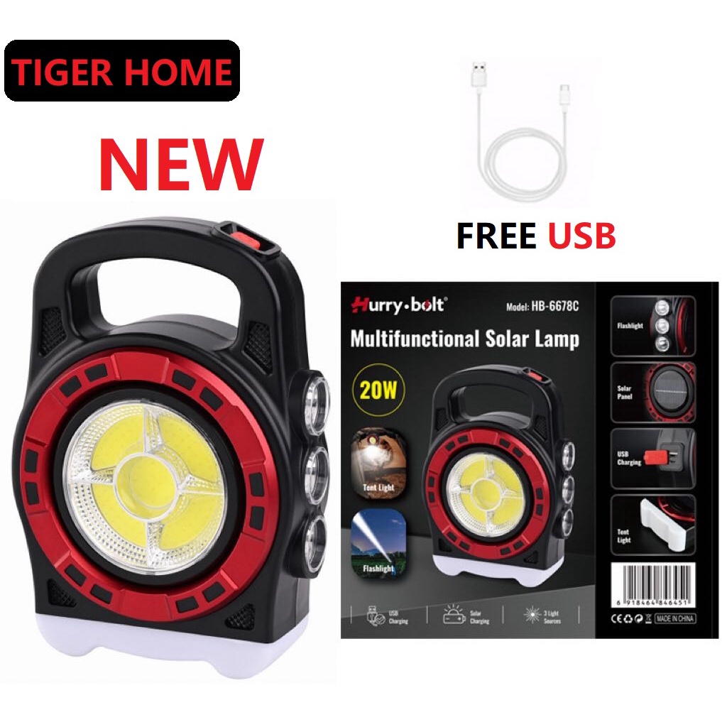 new 3 in 1 Solar USB Rechargeable COB LED Camping Light, Device ...