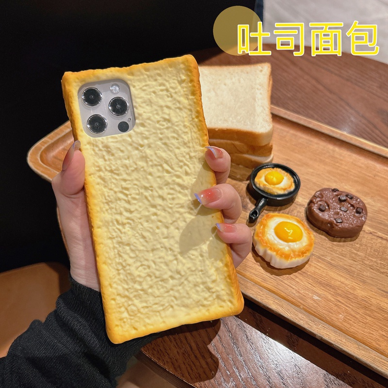 Soft 3D Toast Bread Phone Case for iPhone 15 plus 14 Pro MAX 13 12 11 ...