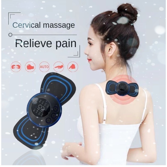 LCD Display EMS Neck Electric Massager 8 Mode Cervical Massage Patch ...