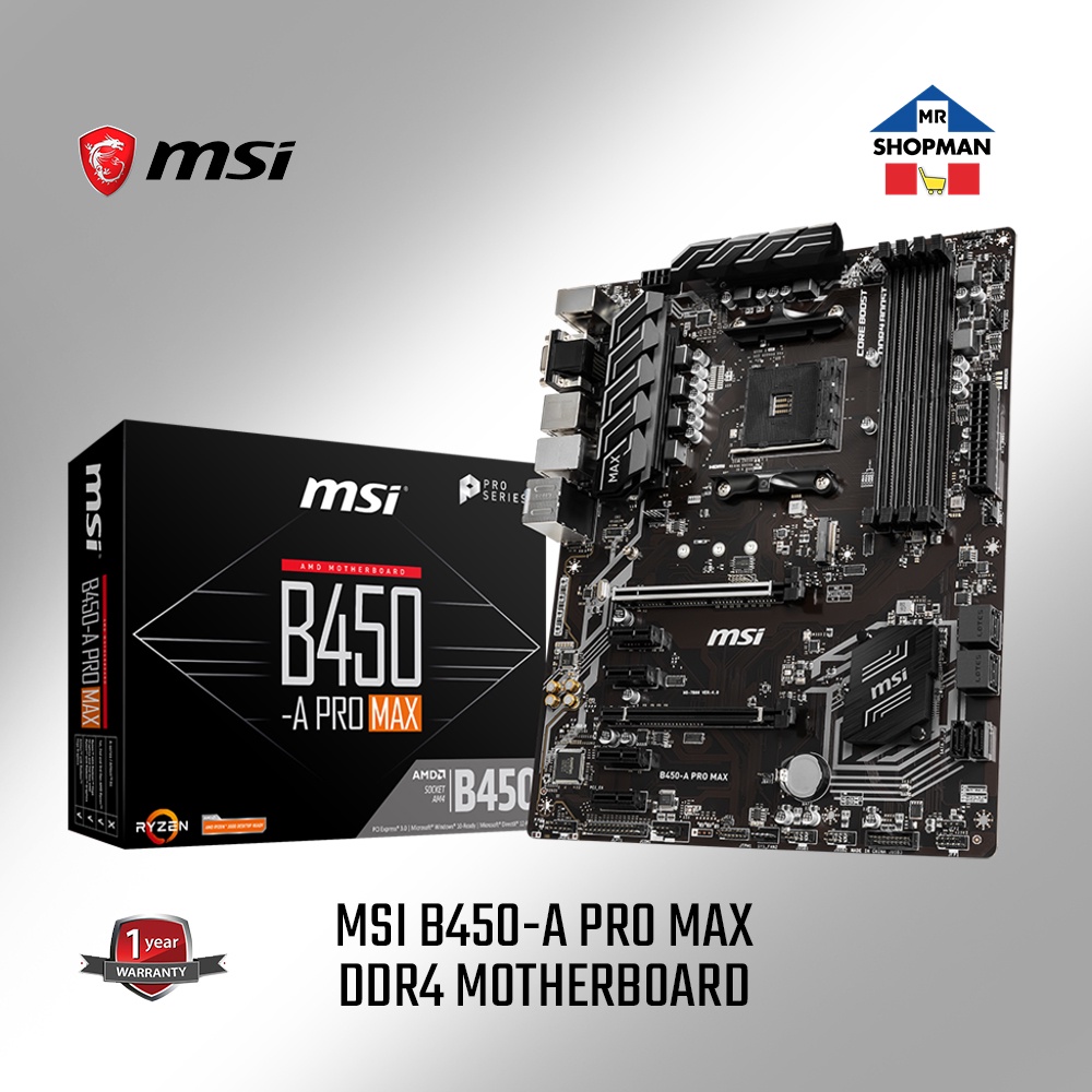 Msi B450 A Pro Max ATX Motherboard | Shopee Philippines