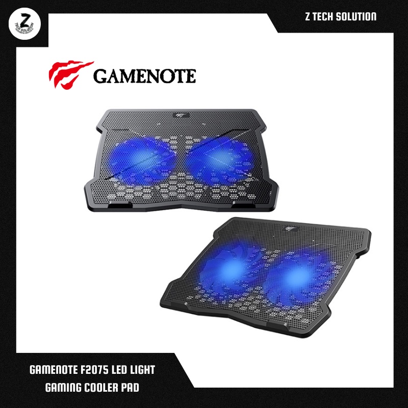 GAMENOTE F2075 LED Blue Light Gaming Cooler Pad with 2 Fan & 2 USB ...