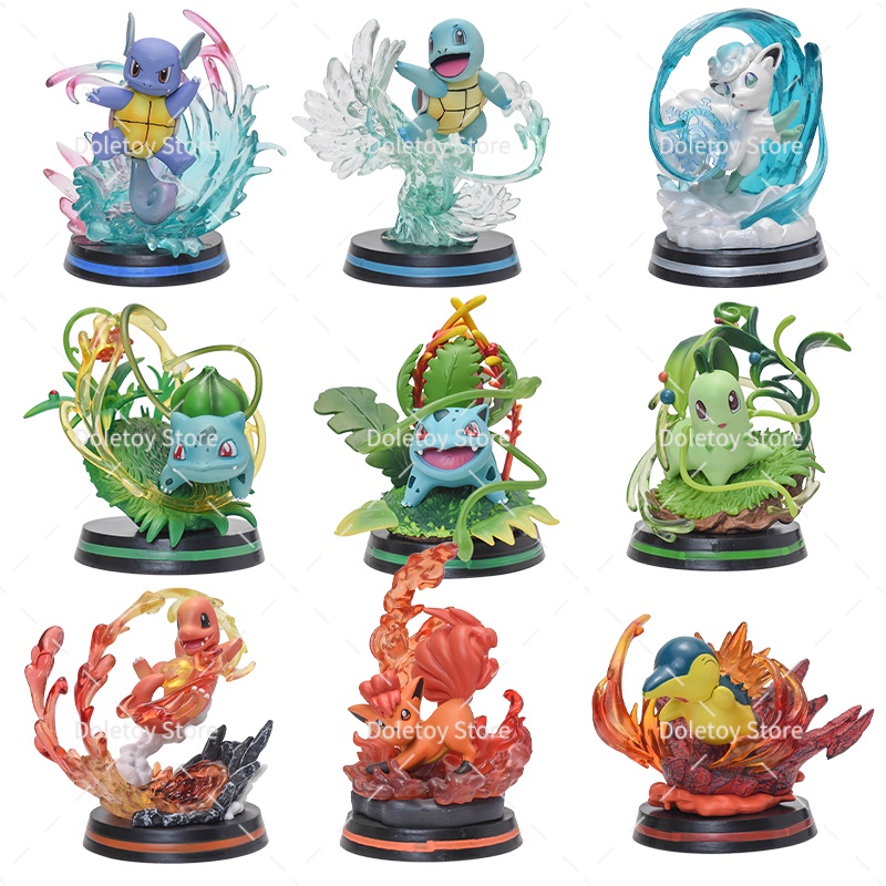 ┇☑ Pokemon Special Effects Figure Charmer Squirtle Bulbasaur Chikorita ...