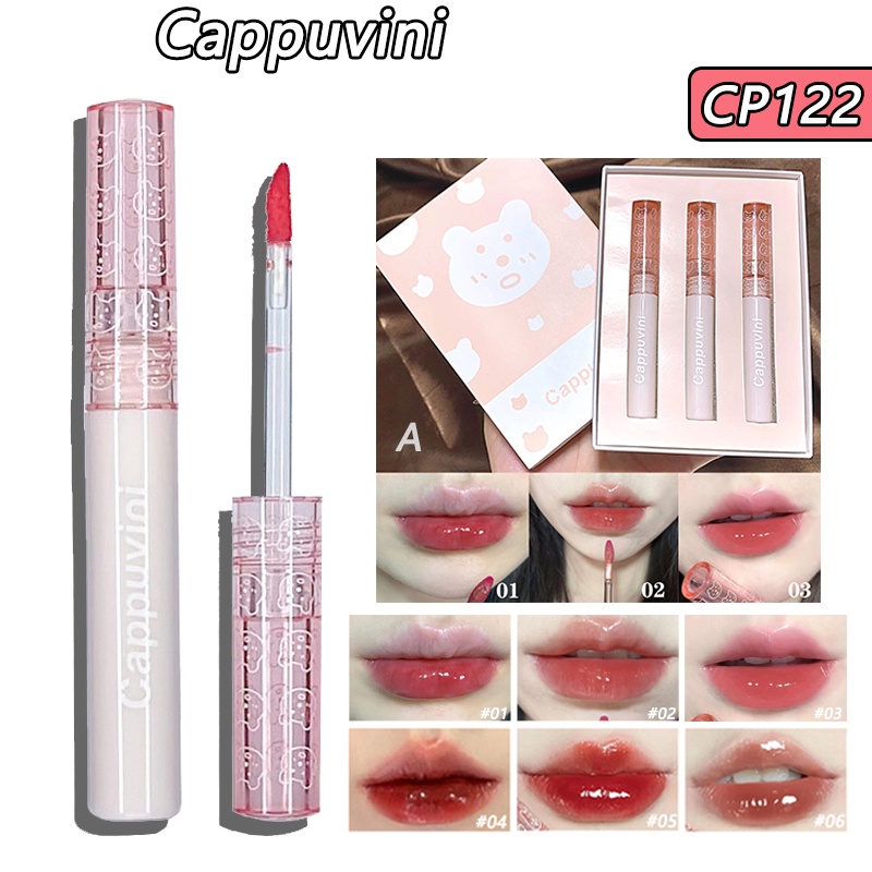 CAPPUVINI Three-Piece Hydrating Lip Glaze Water Gloss Long-Lasting 2g/1 ...