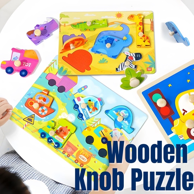 BB TOI Wooden Knob Puzzle Educational Wooden Peg Puzzles for Kids ...
