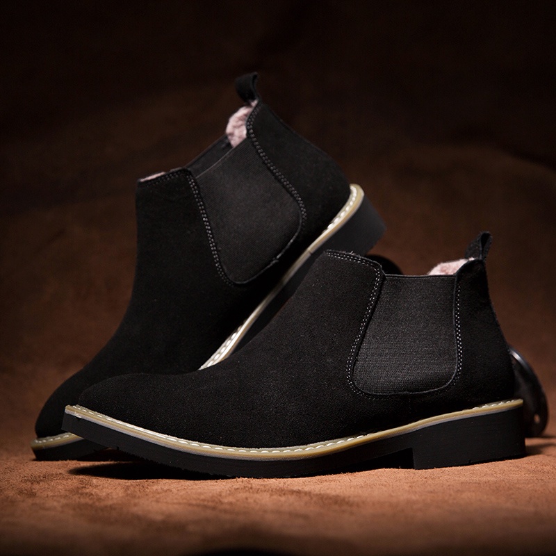 British Fashion Men's Martin Boots Men's High Top Pointed Toe Work ...