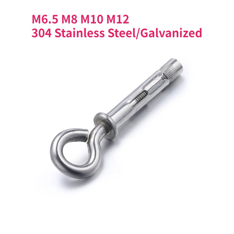M6.5 M8 M10 M12 304 Stainless Steel Eye Expansion Hook Galvanized Ring ...