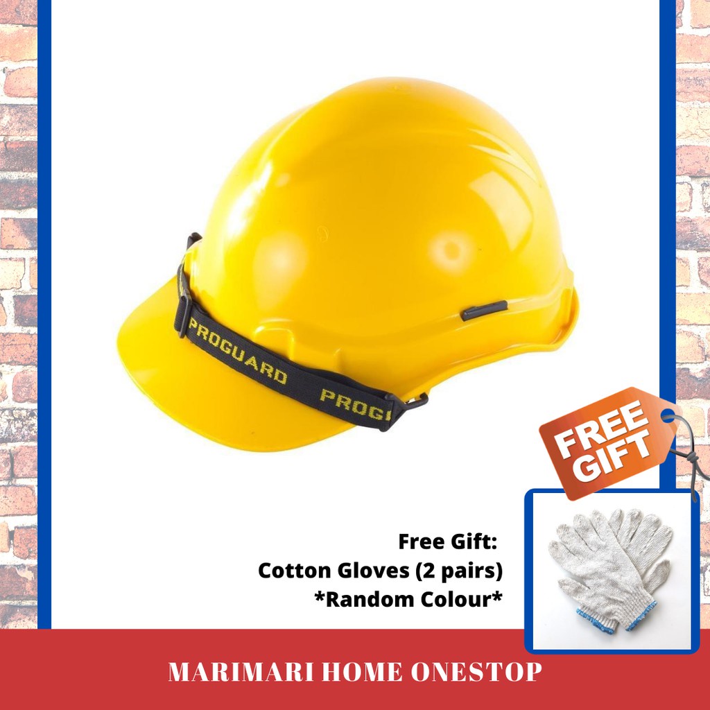 PROGUARD Safety Helmet (Yellow) - SIRIM Certified with (2 Cotton Gloves ...