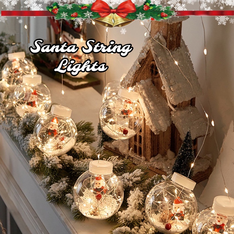 LED Santa String Lights Santa Wishing Ball Lights Christmas Xmas ...