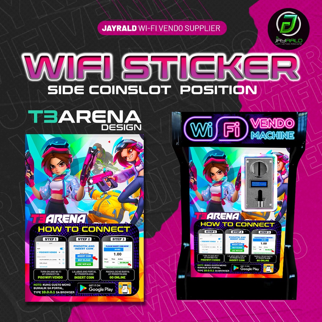 WiFi Machine Sticker A4 Size (Waterproof) T3 ARENA Design | Shopee ...