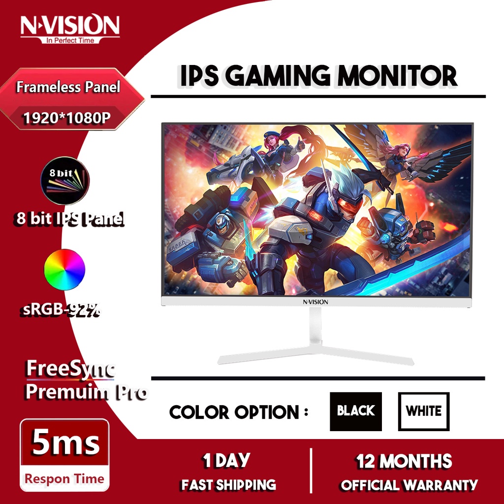 Nvision 24'' Inch N2455 PRO Ips Monitor 100Hz Frameless 1920*1080P Flat ...