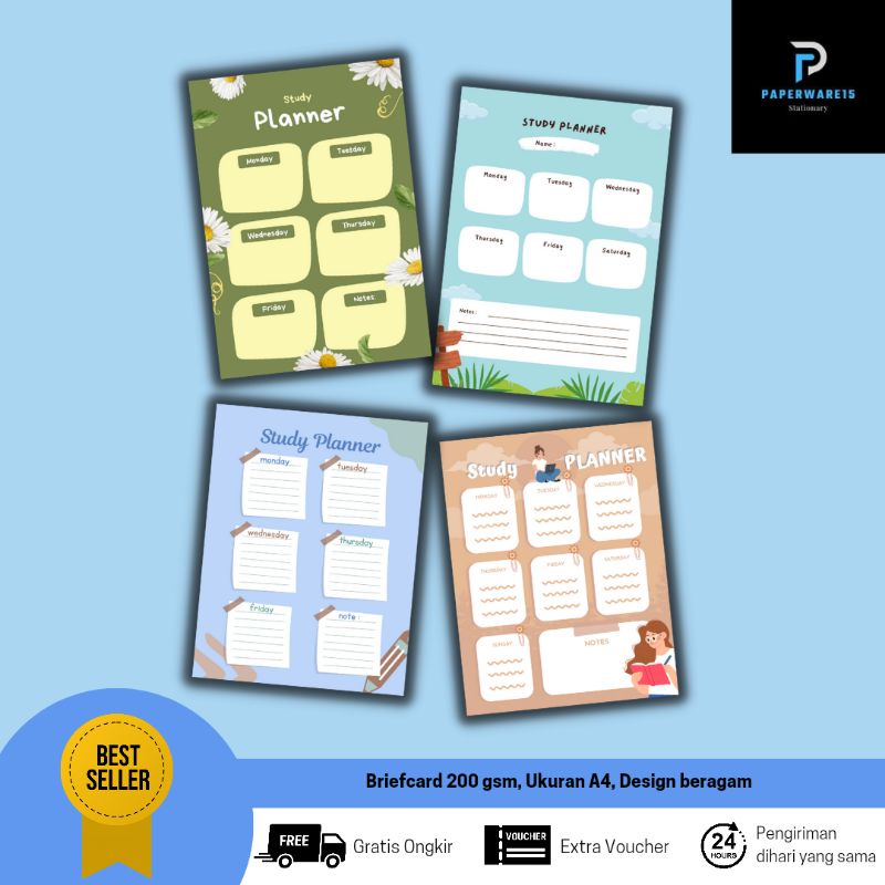 A4 Size study Schedule /study planner | Shopee Philippines