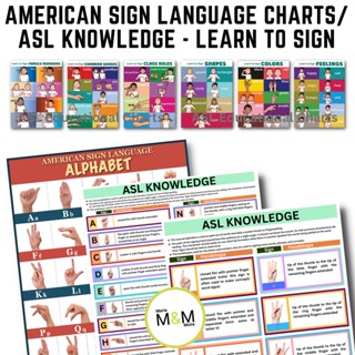 American Sign Language Charts ASL Posters | A4 Size & Laminated ...