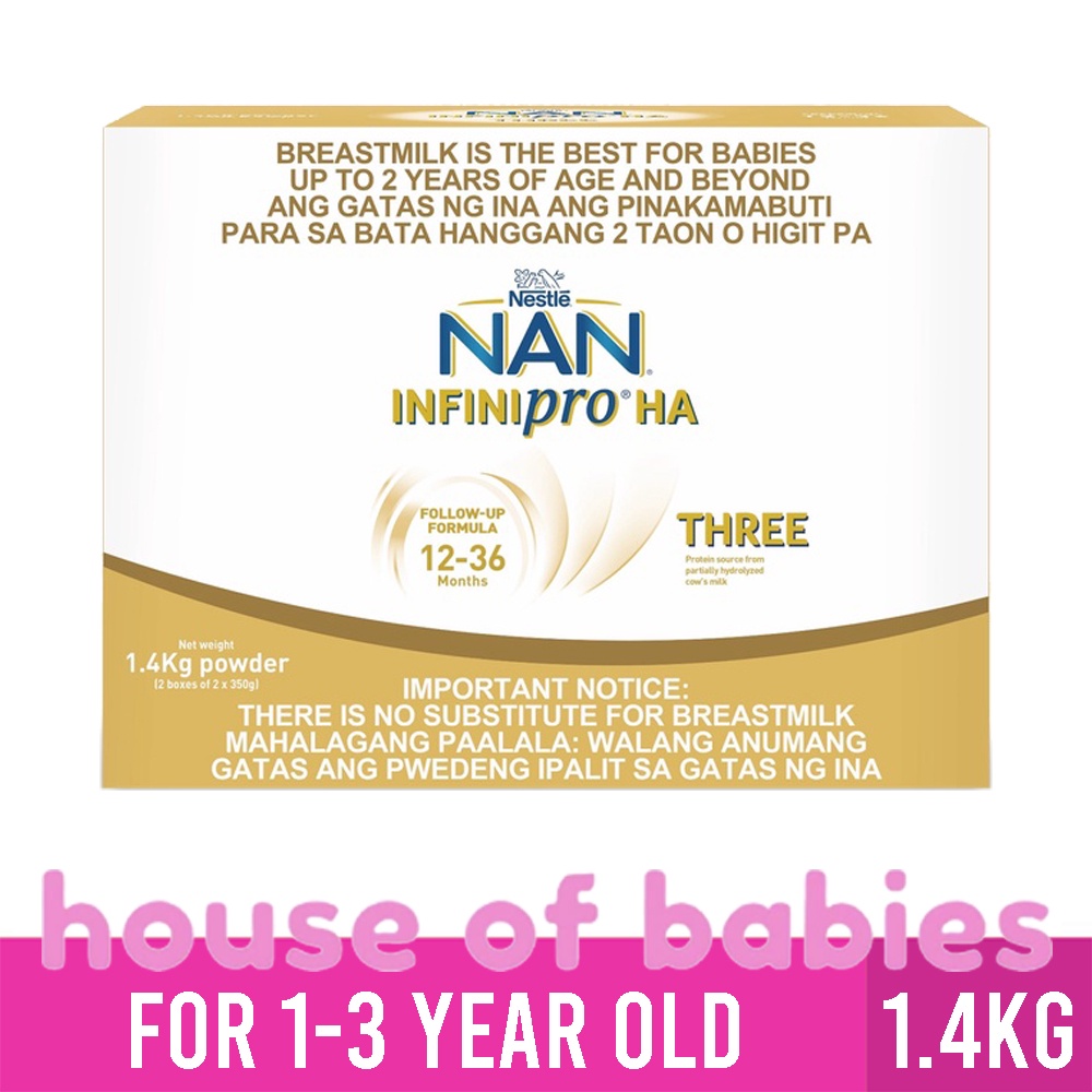 NAN INFINIPRO HA THREE 1.4kg for 1-3 Years Old Milk Supplement | Shopee Philippines
