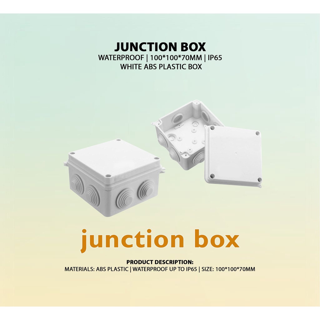 7Port Junction Box 100x100x70mm IP65 Waterproof Outdoor Electrical CCTV ...