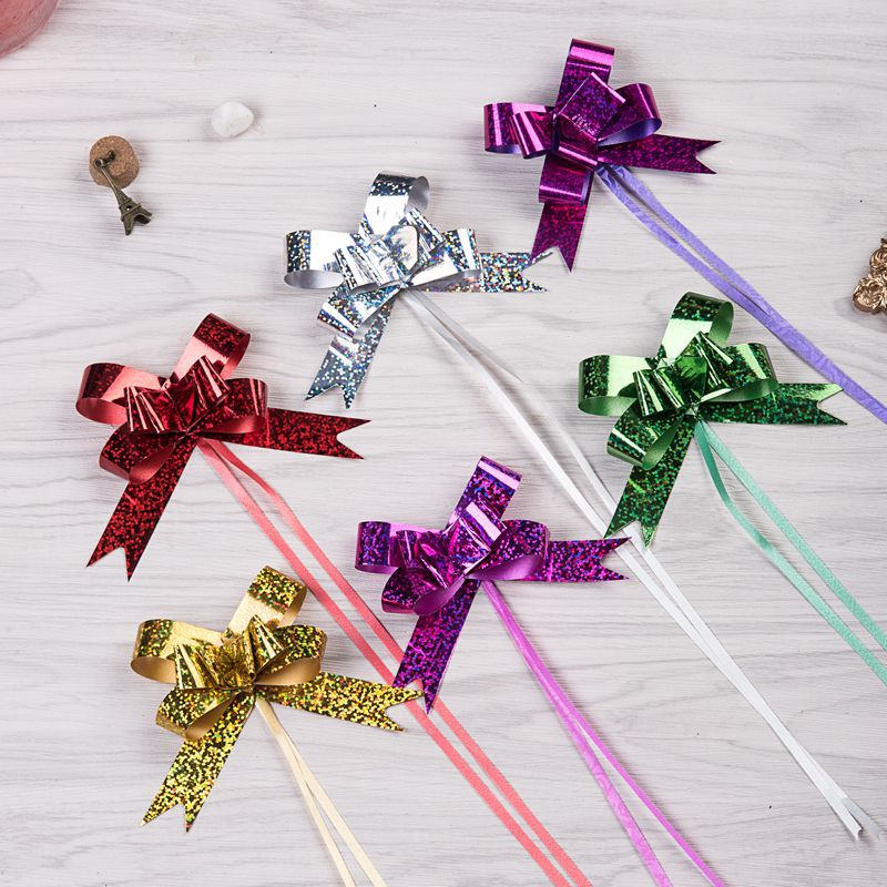 50pcs Pull Ribbon Flower Butterfly Ribbon Gift Decoration Stationery ...