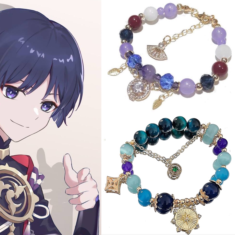 Scaramouche丨Genshin impact impression bracelet handmade crystal opal ...