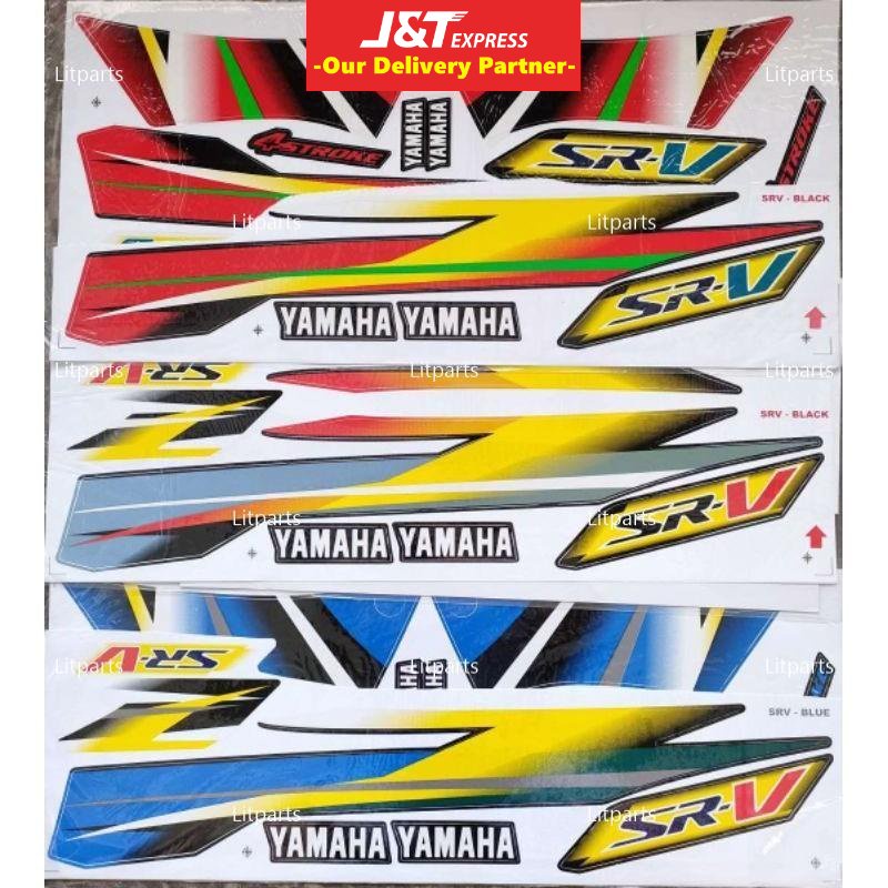 SRV (1) Body Sticker Stripe Silver / Blue / Black or Red | Shopee ...