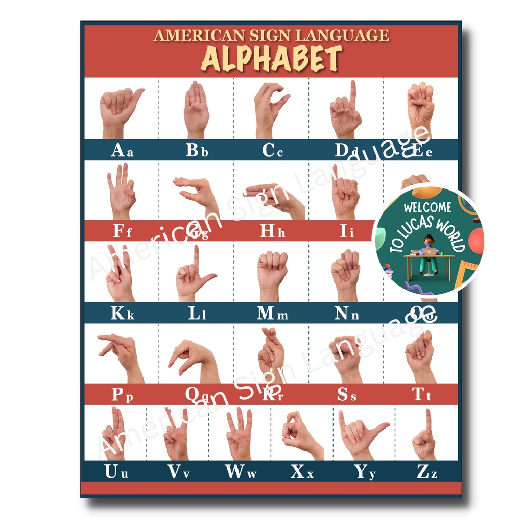 ASL AMERICAN SIGN LANGUAGE CHARTS POSTERS ALPHABET NUMBERS FEELINGS ...