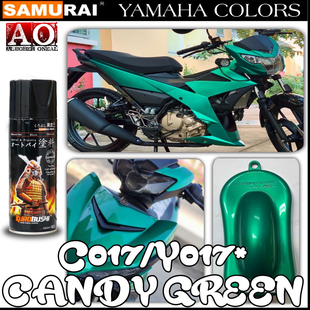 SAMURAI SPRAY PAINT C017* / Y017* Candy Green Candy Tone Green - Cash On Delivery | Shopee ...