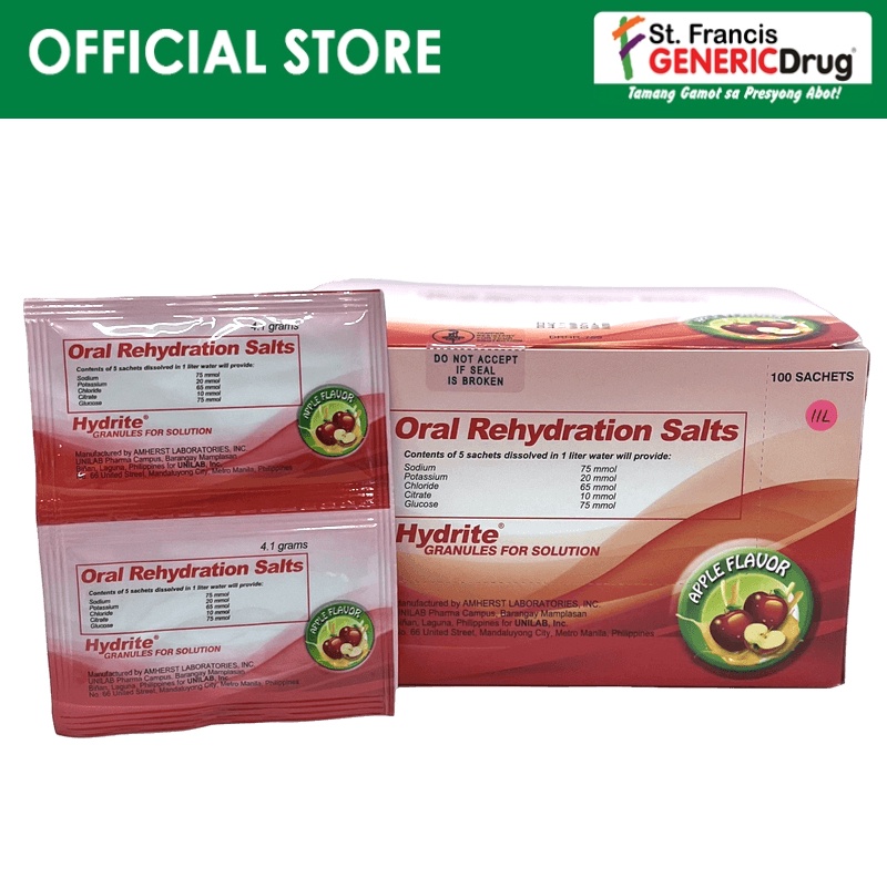 Unilab Hydrite® Granules For Solution Apple Flavor (10 Sachets ...
