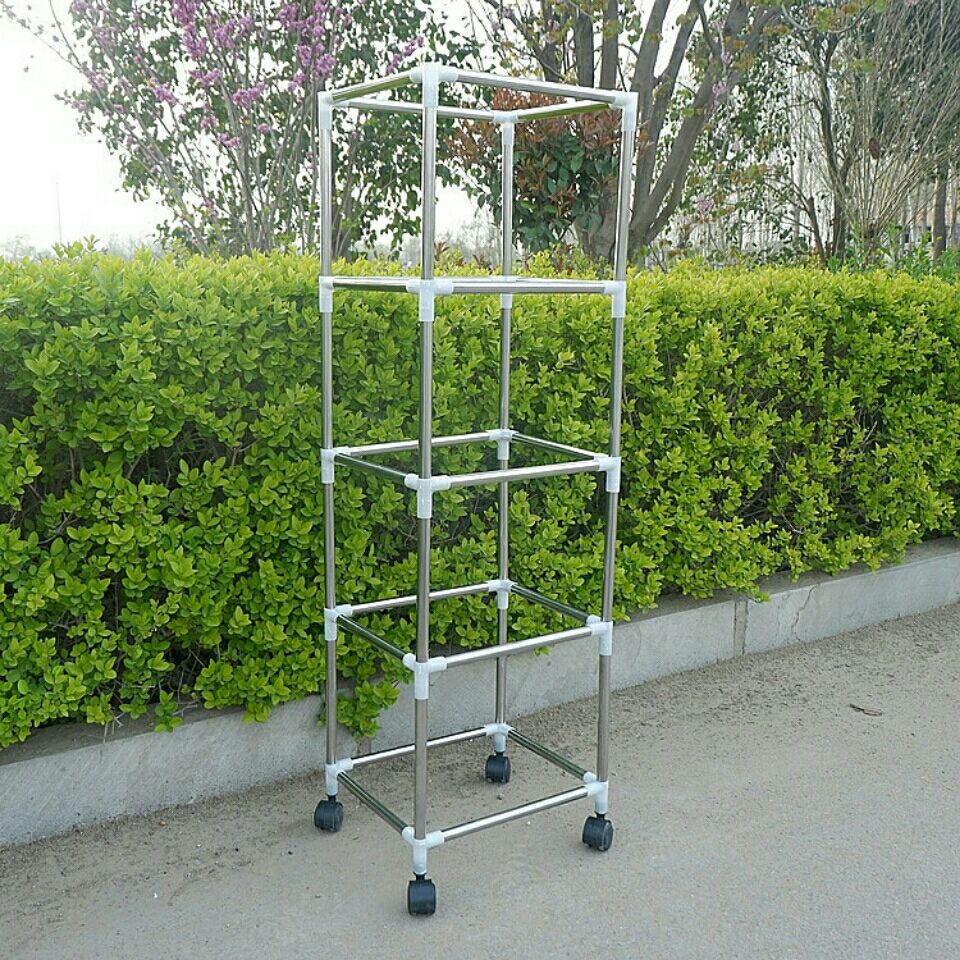 Multi-Layer Planting Shelf with Wheels Balcony Planting Shelf Indoor ...