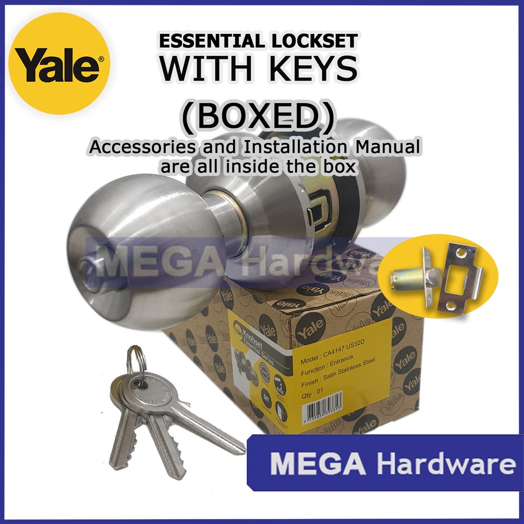 Yale Gateman Lockset Door Knob or Lever Type (TWIST or PUSH) Tubular or ...