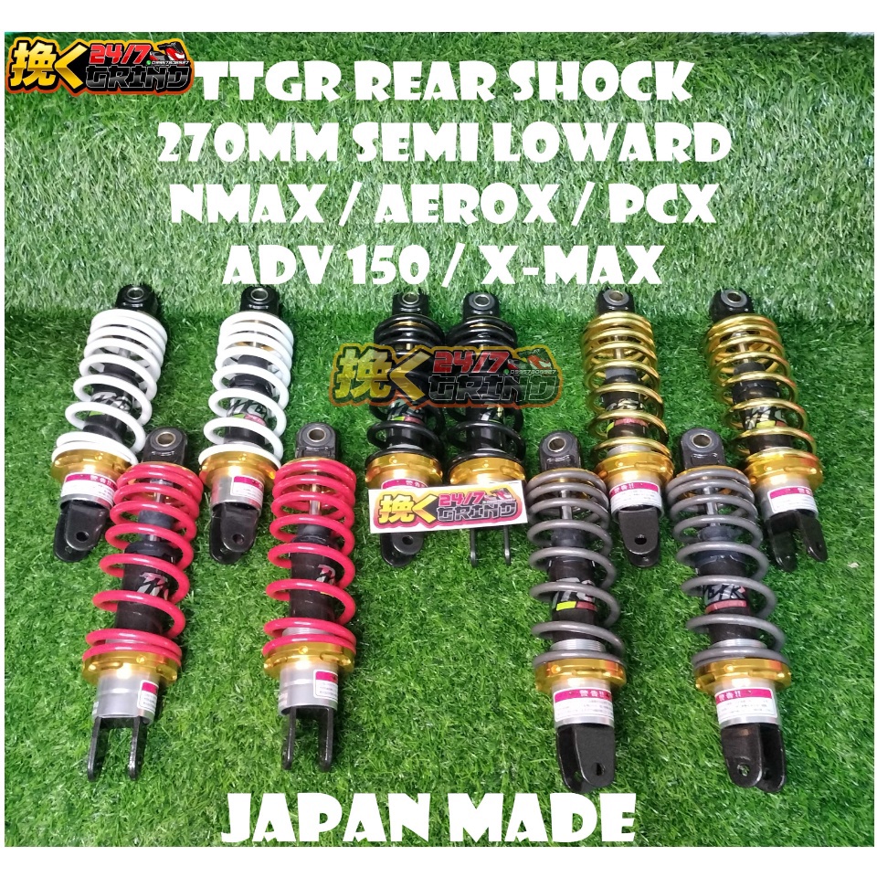 TTGR REAR SHOCK 270mm SEMI LOWERED NMAX / AEROX / NOUVO Z / PCX 150 ...