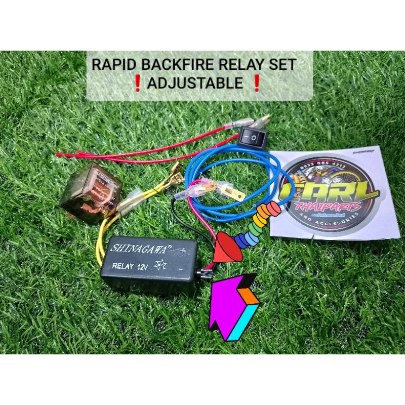RAPID BACKFIRE ADJUSTABLE RELAY SET AND SWITCH FOR ALL MOTORCYCLE ...