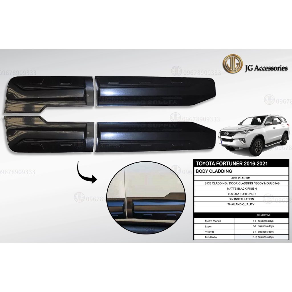 TOYOTA FORTUNER 2016-2021 BODY CLADDING FULL SET/ BODY MOULDING / SIDE ...