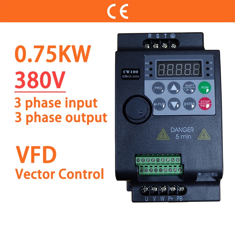 0.75KW 380V 3 Phase Input 3 Ph Output 1HP Economical Micro VFD Variable ...