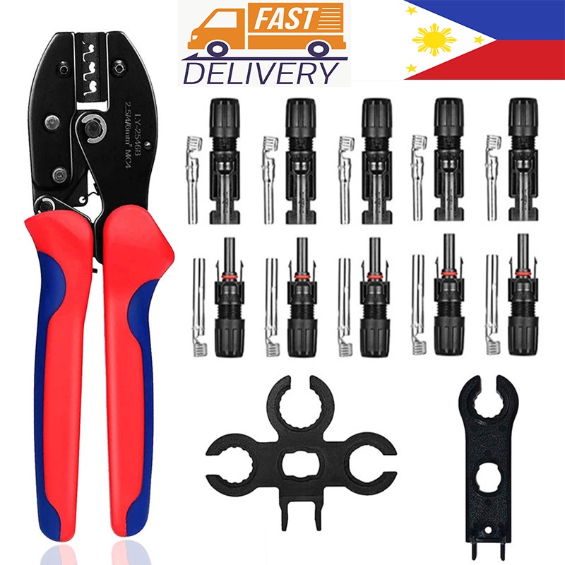MC4 Solar Panel Connector+1Set Spanner+Crimping Tool for Solar Cable ...