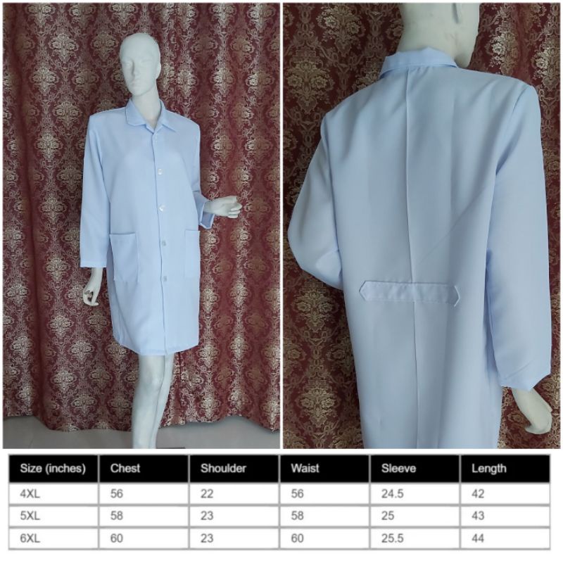 Unisex/White/Laboratory gown/Longsleeves/Katrina Fabric/Doctors/Nurses ...