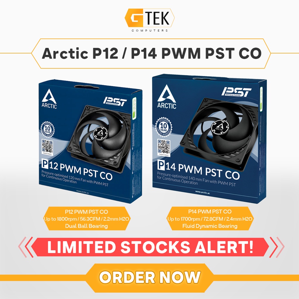 Arctic P12 / P14 PWM PST CO Black / Black 120mm 140mm Case Fan | Shopee ...