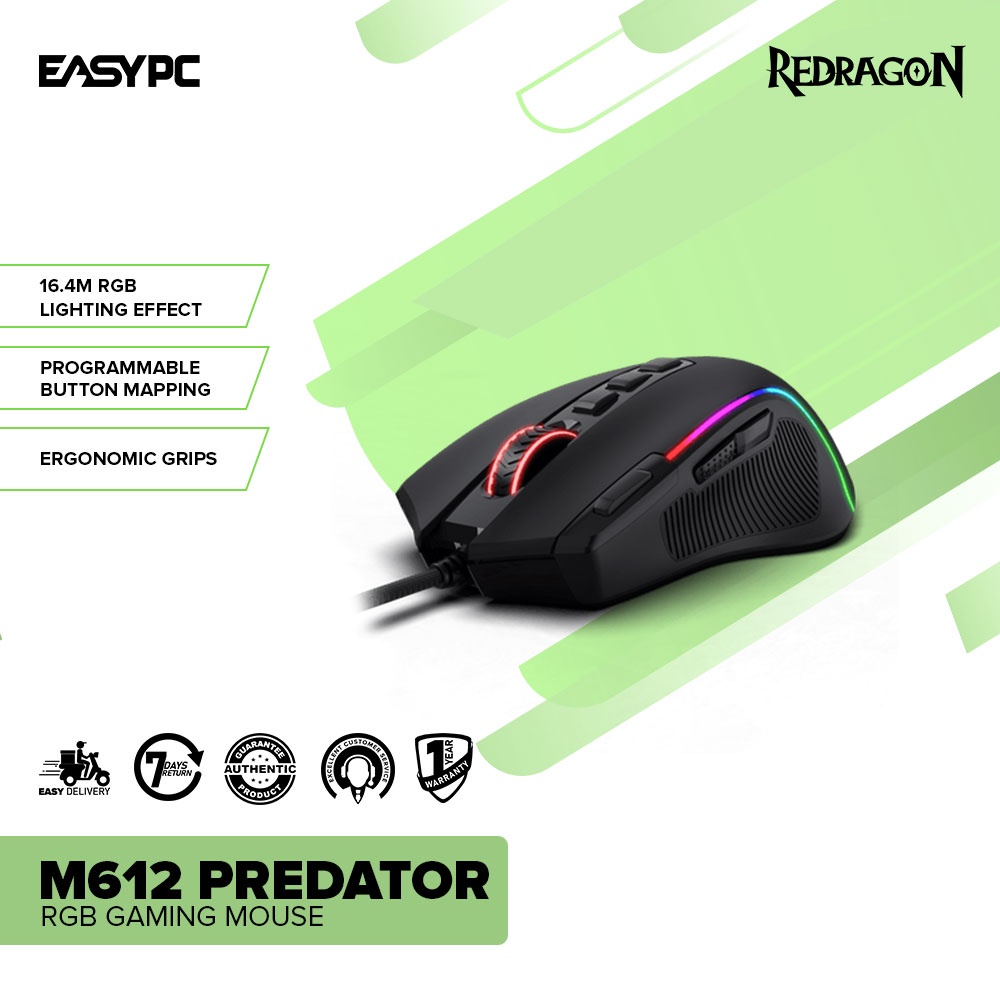 EasyPC | Redragon M612 PREDATOR RGB Gaming Mouse | Shopee Philippines