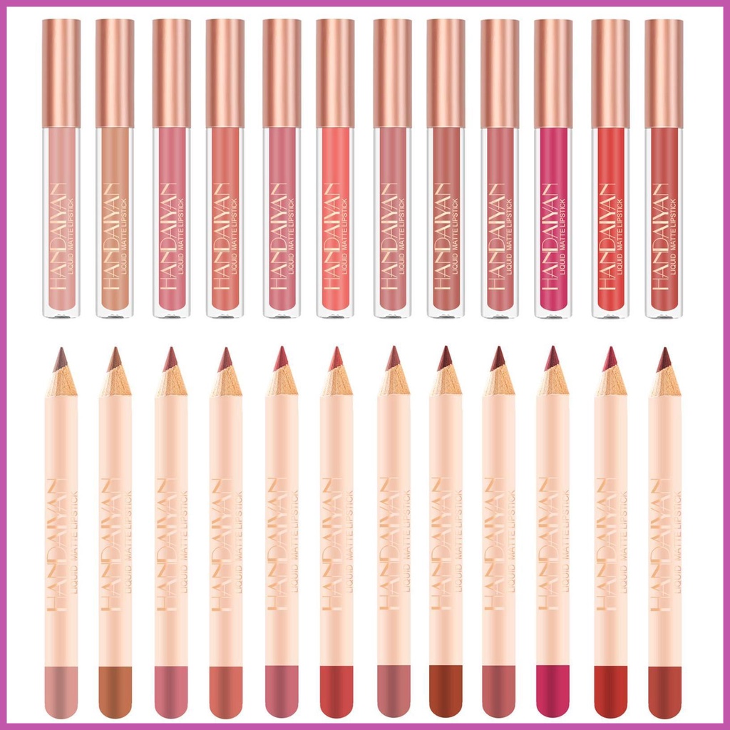 Lip Gloss Set 12pcs Velvety Matte Liquid Lipsticks And Matching Smooth
