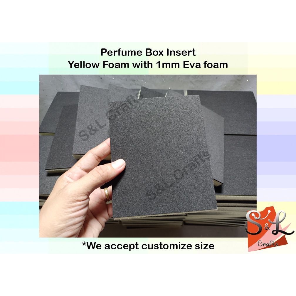 20PCS 13.5X11.1CM PERFUME BOX INSERT YELLOW FOAM W/ 1MM EVA FOAM / BOX ...