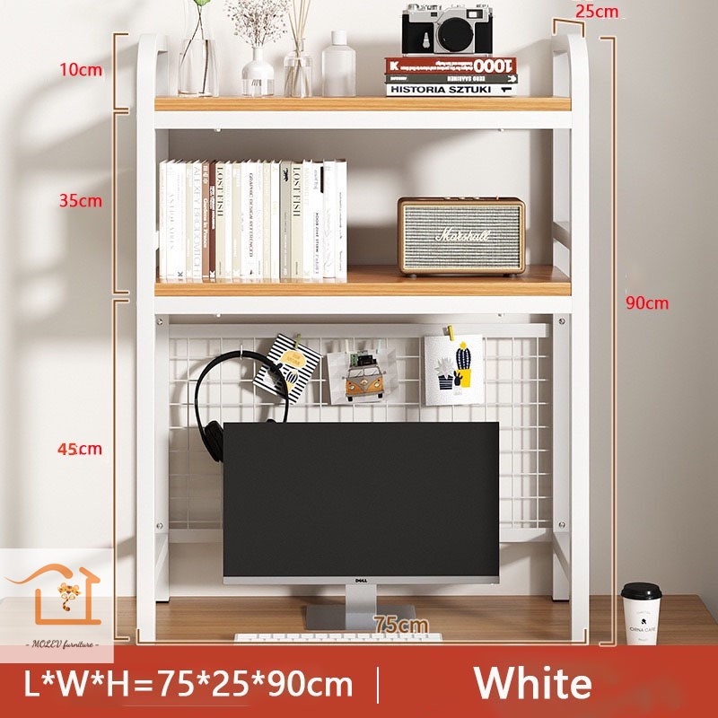 2 Layers Desktop Organizer Rack Table Shelf Hanging Net Multiple colors ...