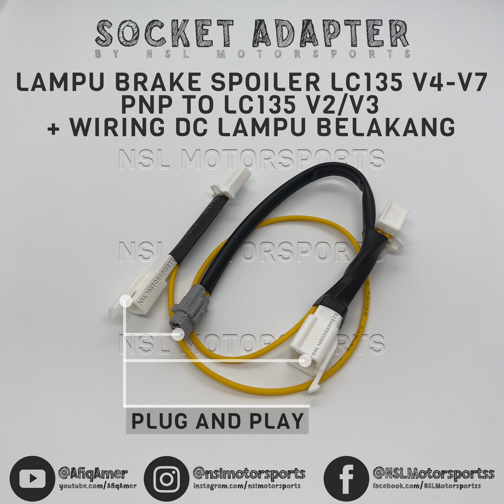 Pnp LC135 V2 V3 Install Spoiler Lamp LC135 V4 V5 V6 V7+Wiring DC Rear ...