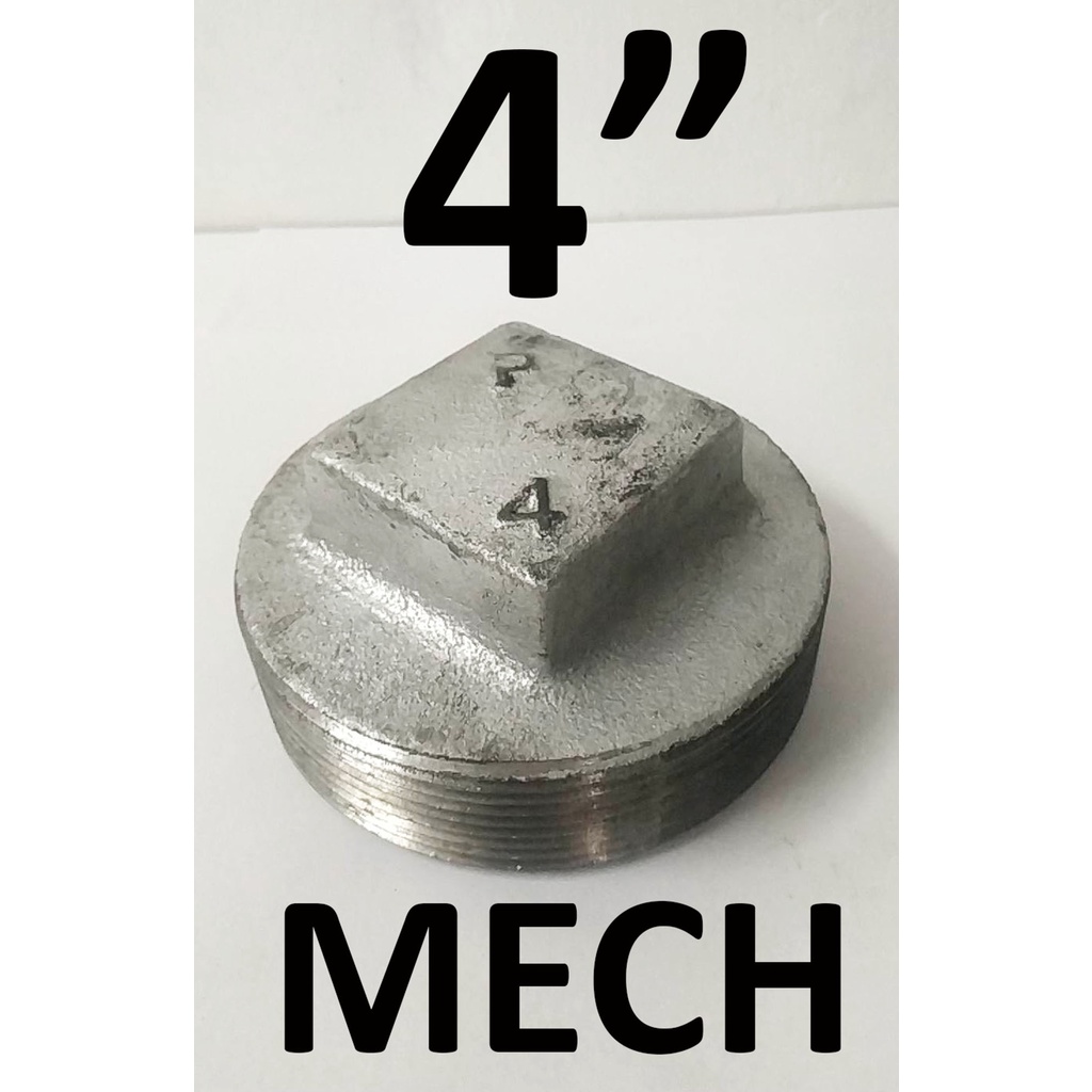 MECH GI PLUG 4" SCH40 STANDARD THREADED GALVANIZED IRON SCREW TYPE ...
