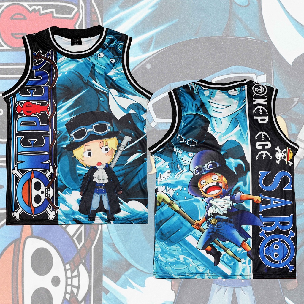 Anime One Piece Sublimation Jersey for Kids Cartoon Sando Shirts [6-13 ...