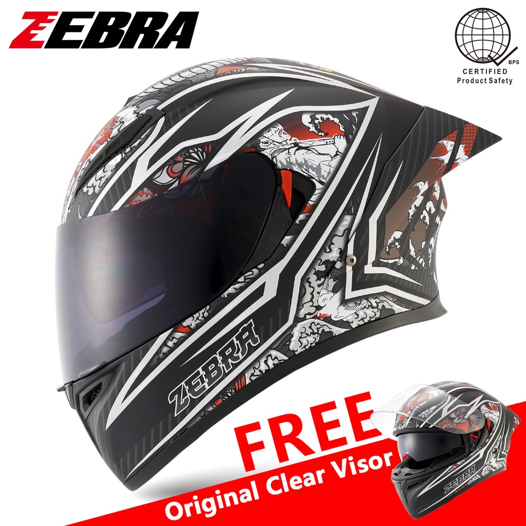 ZEBRA YM-611 MAX Shibuya Design Motorcycle Helmets Full Face Dual Visor ...